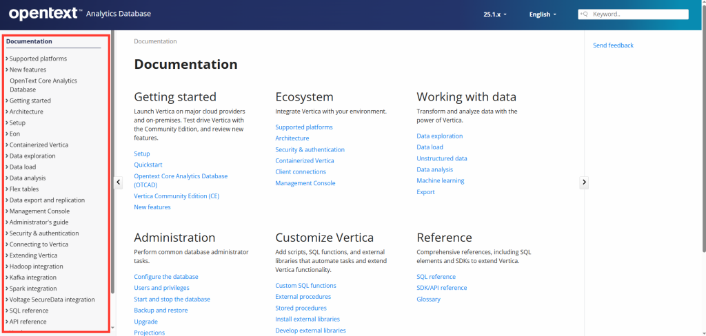 Verticaマニュアルの利用方法のご紹介 | Analytics Database | アシスト